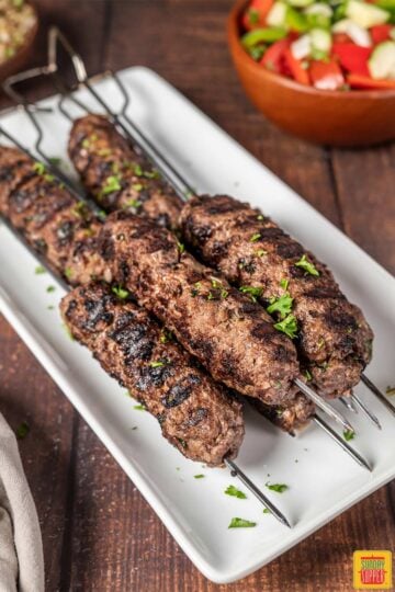 Lebanese Beef Kebabs with Garlic Cream Sauce