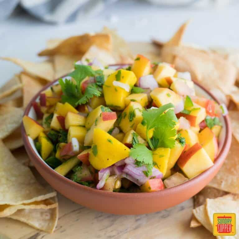 Fresh Peach Mango Salsa Recipe - Sunday Supper Movement