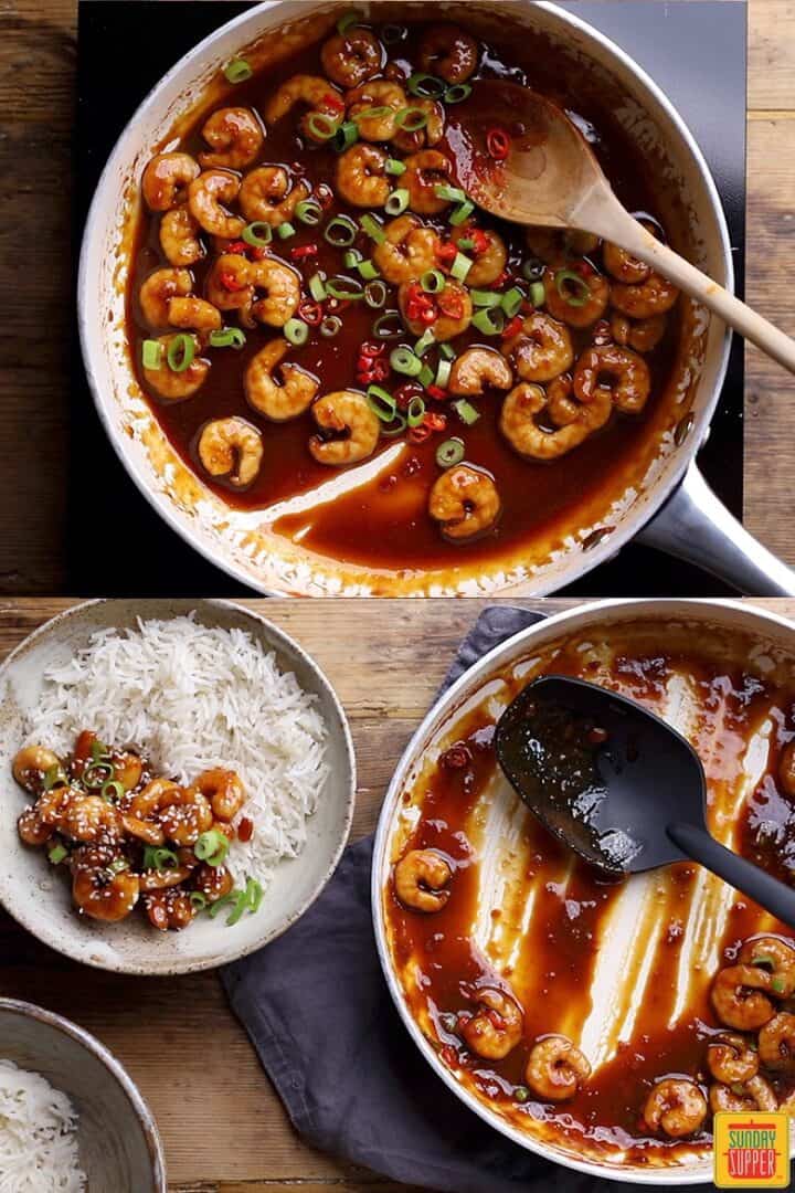 Sweet and Spicy Prawns Stir Fry in 15 Minutes