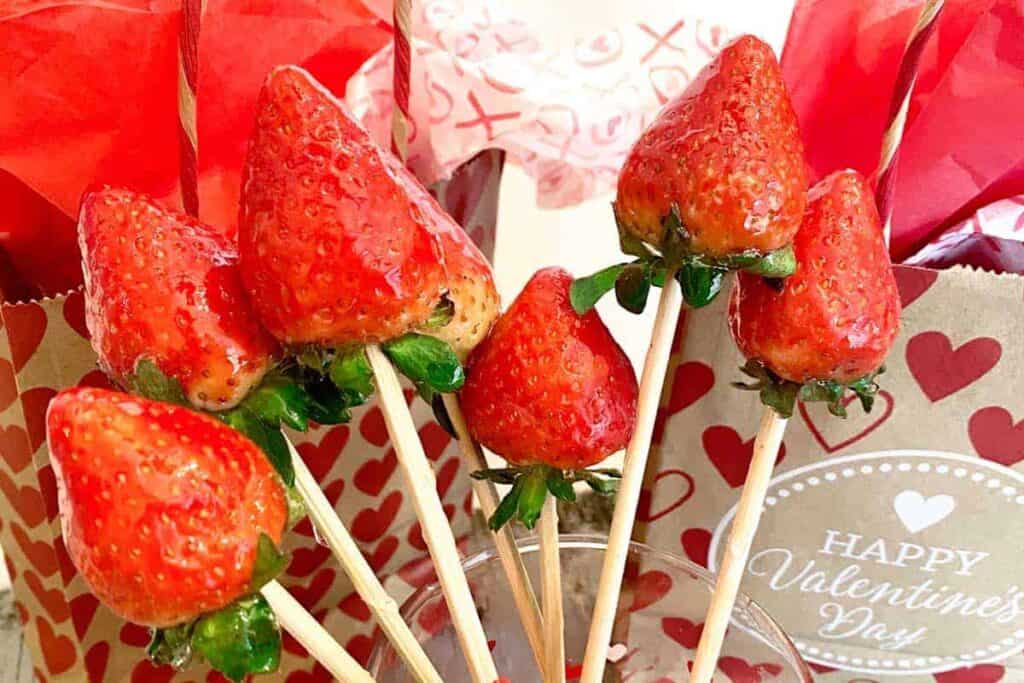 Sweet and Shiny Candied Strawberries Made Easy