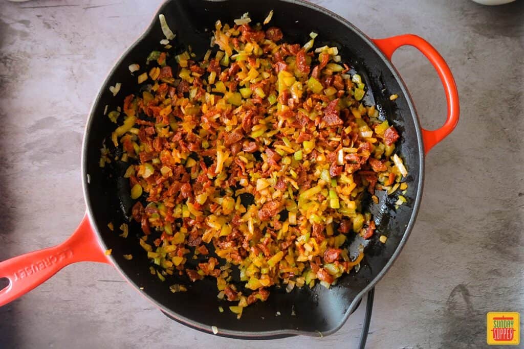 Portuguese Chorizo Cornbread Stuffing - Sunday Supper Movement