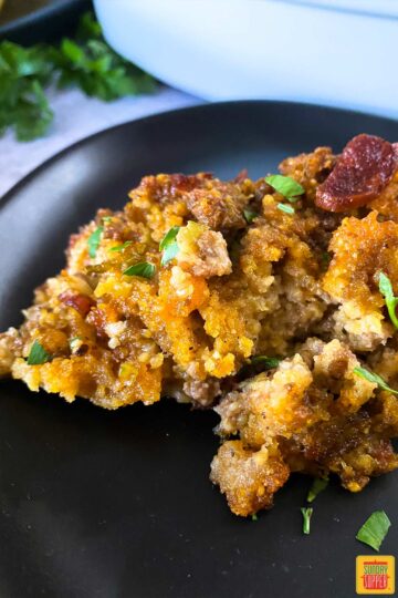 Portuguese Chorizo Cornbread Stuffing - Sunday Supper Movement