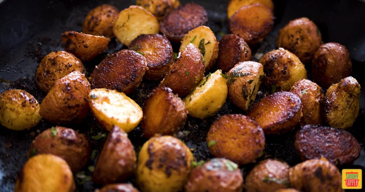 Roasted Small Potatoes with Crispy Skins - No Peeling Needed