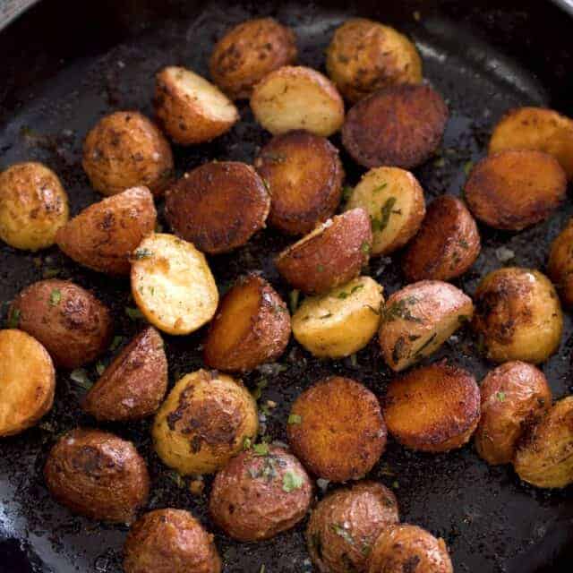 Roasted Small Potatoes with Crispy Skins - No Peeling Needed