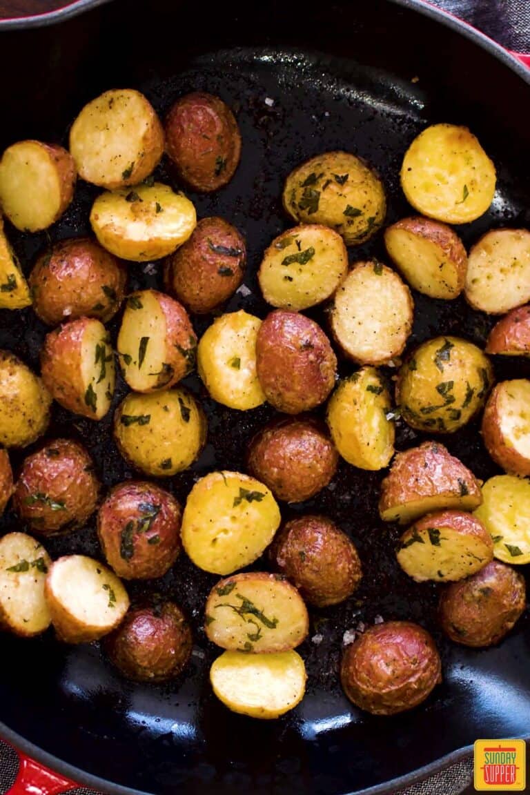 Roasted Small Potatoes with Crispy Skins - No Peeling Needed