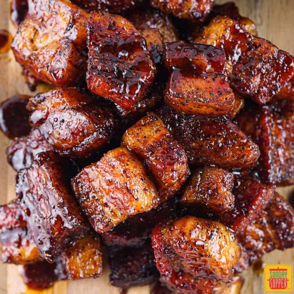 Smoked Pork Belly Burnt Ends