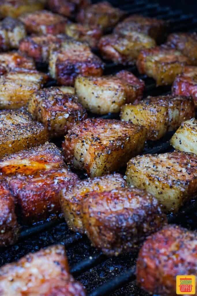 Smoked Pork Belly Burnt Ends - Sunday Supper Movement